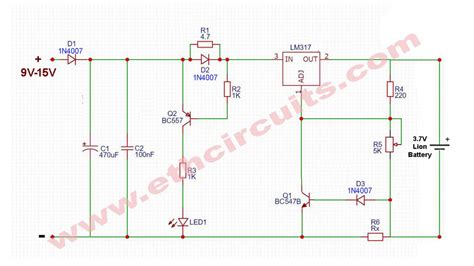 Lithium Ion Battery Charger Schematics Circuit Diagram