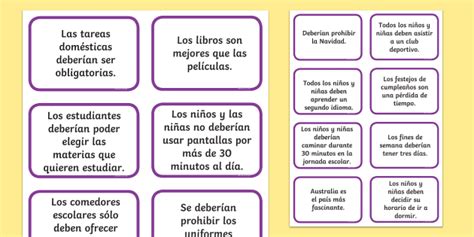 Tarjetas De Debate Twinkl