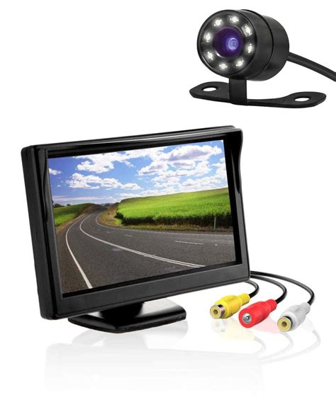 Fabtec 5 Dashboard Tft Screen With 8 Led Rear View Reverse Parking Hook Camera Combo Fabtec