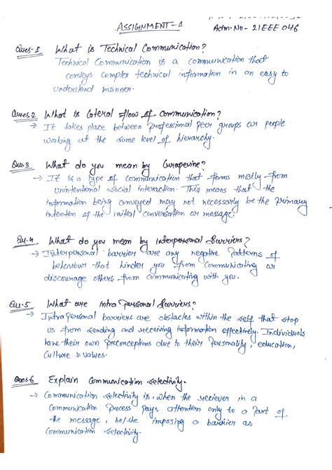 solution assignment unit 1 fundamental of technical communication b