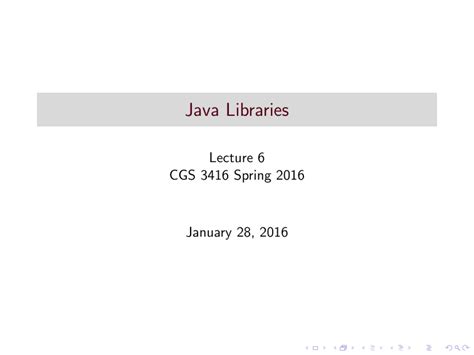 Java Libraries
