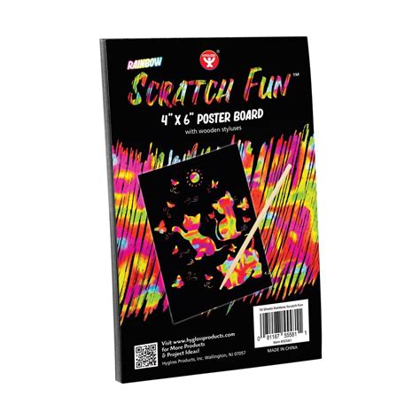 Scratch Fun Rainbow Boards 4x6 50 Count Package By Hygloss