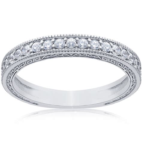 Pompeii 1 2ct Diamond Wedding Vintage Ring Anniversary Stackable Band