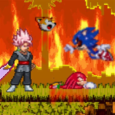 Black Goku Vs Sonicexe Sprite Art Rdeathbattlematchups