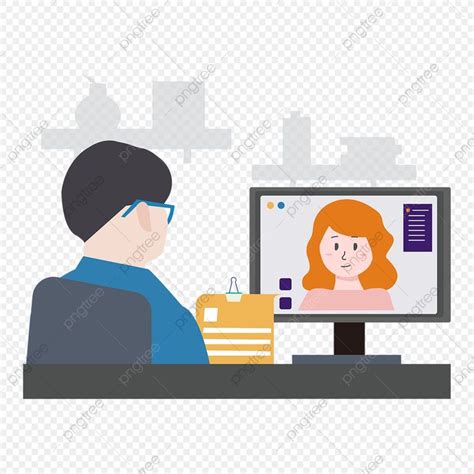 인터뷰 온라인 인터넷 평면 그림 집 일러스트 면접 시험 변하기 쉬운 직업 Png 일러스트 및 벡터 에 대한 무료 다운로드 Pngtree 평면 그림 그림
