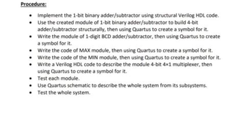 Verilog Project Implement And Test The Following