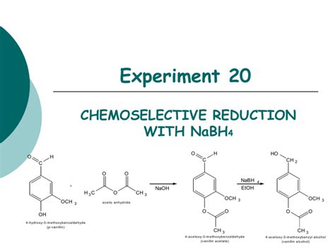 Chemoselective Reduction With Nabh4 Lab Experiment