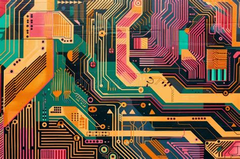 Detailed Close Up View Of A Computer Circuit Board Showing Intricate