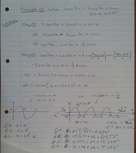 A Level Maths Notes A2 Trigonometry Ii Factor Formula Solving Equations