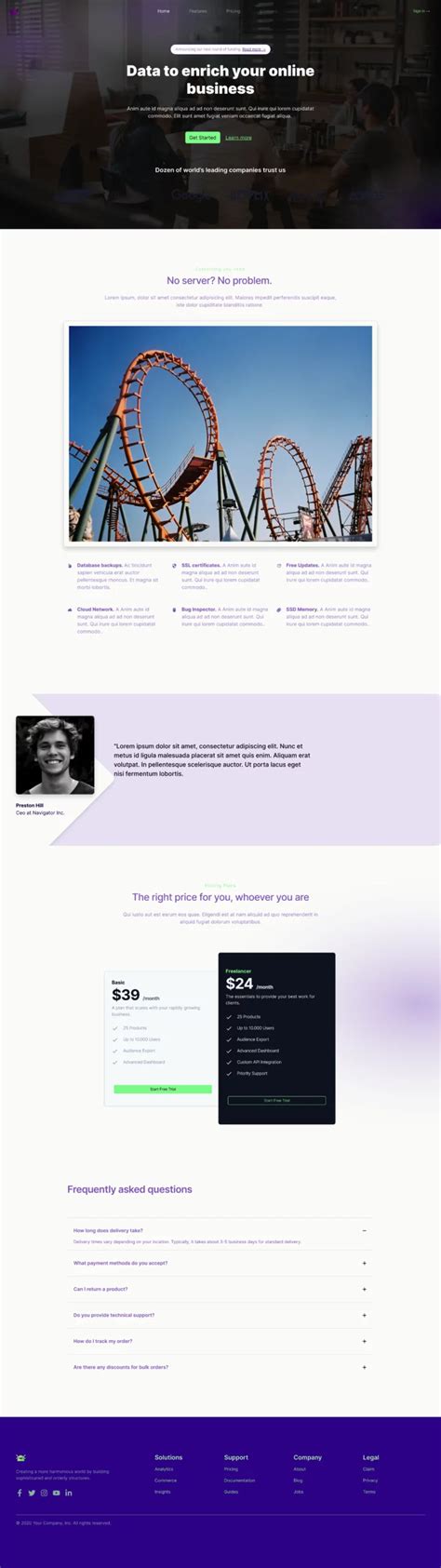 Landing Pages Sections Official Ninjabootstrap Ui Components