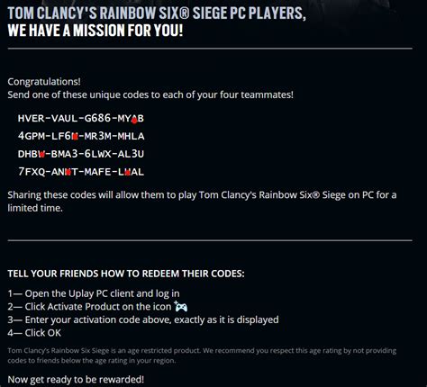 Rainbow Six Siege Activation Code Free At Marjorie Hiller Blog