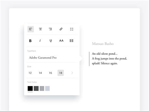 minimal rich text popup choose color choose font cms content editor