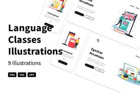 Premium Language Classes Illustration Pack From School And Education