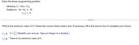 Solved Solve The Linear Programming Problem Minimize Chegg