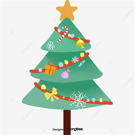 장식으로 만화 일러스트 크리스마스 트리 크리스마스 클립 아트 나무 클립 아트 만화 Png 일러스트 및 Psd 이미지 무료