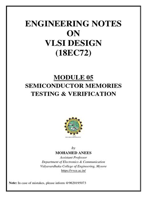 M05 18ec72 Vlsi Design Pdf Dynamic Random Access Memory Random
