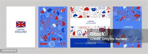 런던 낙서 카드 세트 런던 낙서 그리기 현대적인 스타일의 런던 도시 일러스트레이션 손으로 스케치 포스터 배너 엽서 여행사 용 카드 템플릿 티셔츠 셔츠 벡터 Eps 10