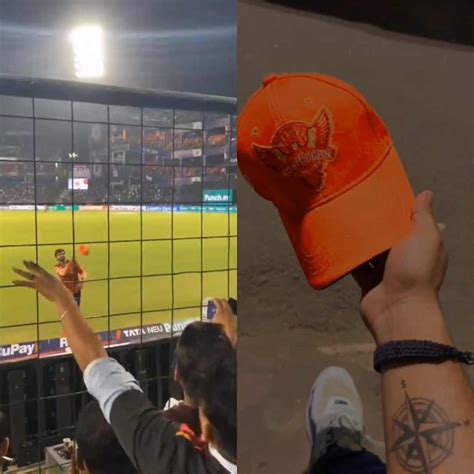 Fans Joy Nitish Kumar Reddy Ts Cap To Fan During Dc Vs Srh Sportsgaga