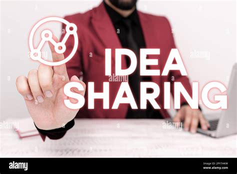 Hand Writing Sign Idea Sharing Word Written On Startup Launch