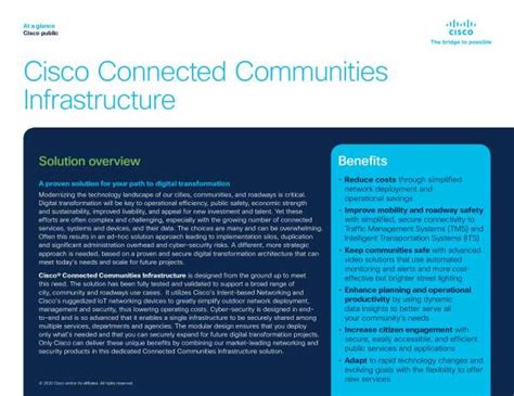 Cisco® Connected Communities Infrastructure Consiliant Technologies