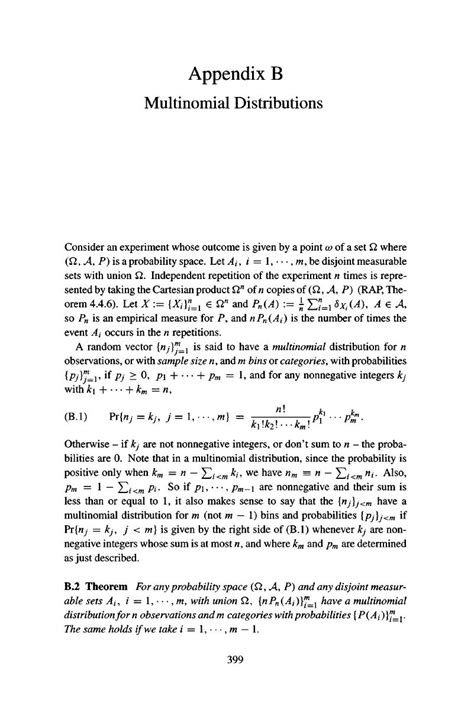 Multinomial Distributions Appendix B Uniform Central Limit Theorems