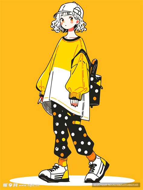 黄色服装动漫简笔画人物设计图 动漫人物 动漫动画 设计图库 昵图网