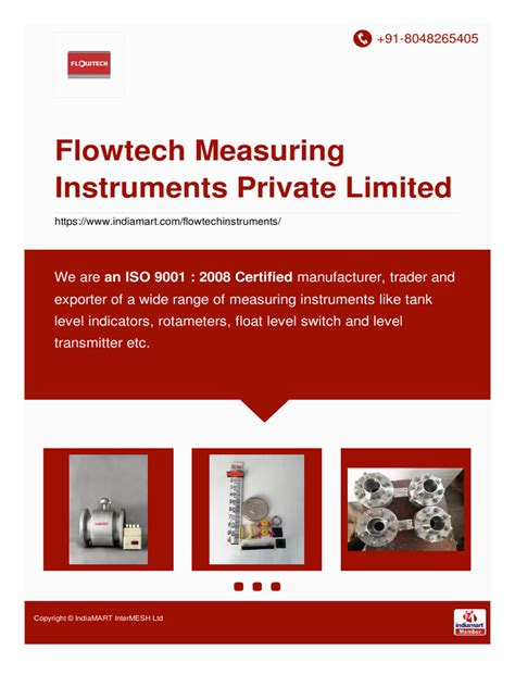 Flowtech Measuring Instruments Private Limited Pdf Flow Measurement