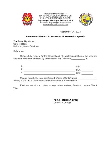 Request For Medical Examination Pdf