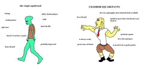 Virgin Squidward Vs Chadbob Squarepants R Virginvschad