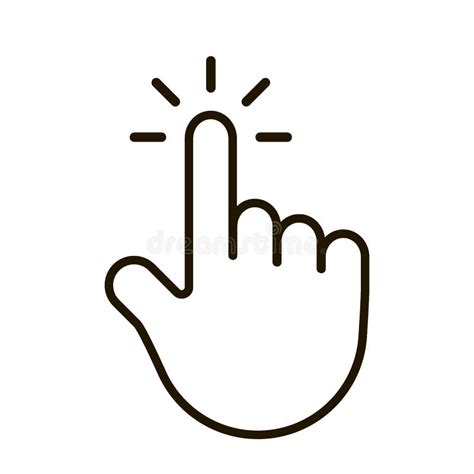 Hand Pointer Editable Icon Cursor Sign With Finger For Click Vector On White Background Stock