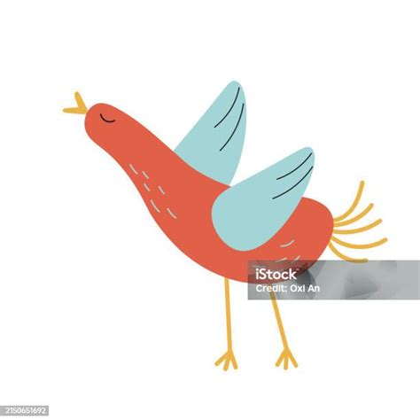 노래하는 새 손 그려진 벡터 만화 캐릭터 와 절연된 배경 장식 인쇄 카드 종이 전단지 기호 섬유 디자인 포스터 초대장에 대한
