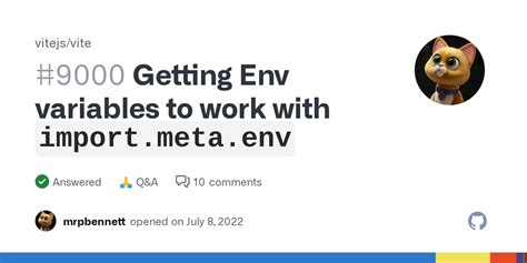 Getting Env Variables To Work With `importmetaenv` · Vitejs Vite · Discussion 9000 · Github