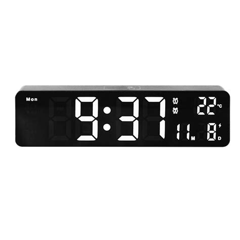 Nololo Large Led Digital Wall Clock Temperature Date Day Display Usb Remote Control