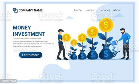 돈 나무에 물을 남자와 돈 투자 개념과 동전을 수집 이익을 증가 사업을 성장 웹 배너 인포 그래픽 방문 페이지 웹 템플릿에 사용할 수 있습니다 플랫 벡터 일러스트레이션 물