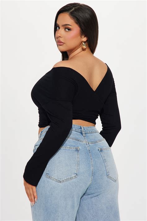 Myina Criss Cross Top Black Fashion Nova