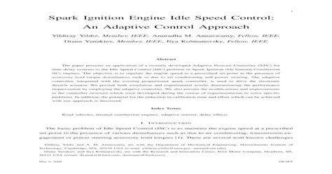 pdf spark ignition engine idle speed control an adaptive control approach dokumen tips