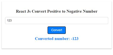React Js Convert Positive Number To Negative Mathabs