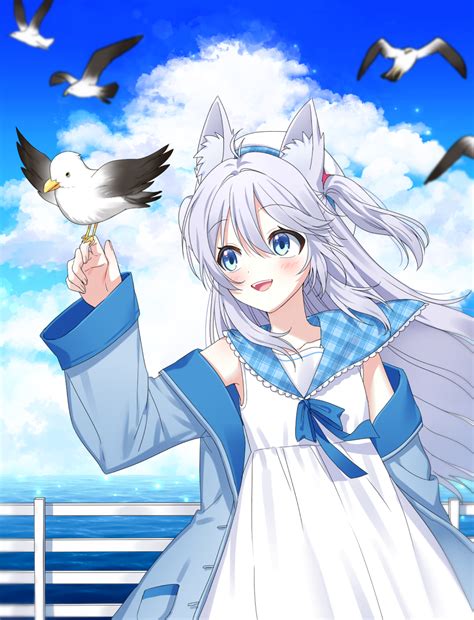 Poi1107 Vrchat Highres 1girl Ahoge Animal Ear Fluff Animal Ears