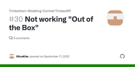 Not Working Out Of The Box · Issue 30 · Timberborn Modding Central Timberapi · Github