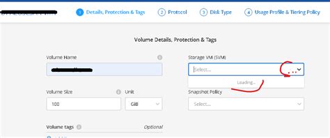 Unable To Create A Volume In Cloud Manager From The Add Volume Wizard