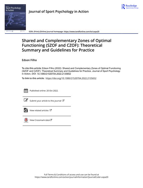 Pdf Shared And Complementary Zones Of Optimal Functioning Szof And Czof Theoretical Summary