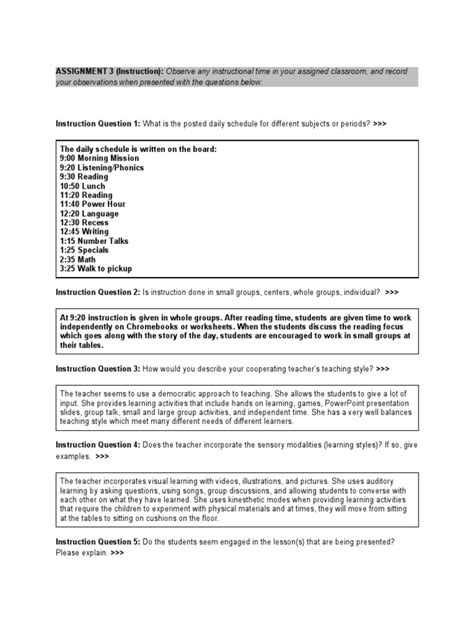 Assignment 3 Instruction Pdf Teachers Learning Styles