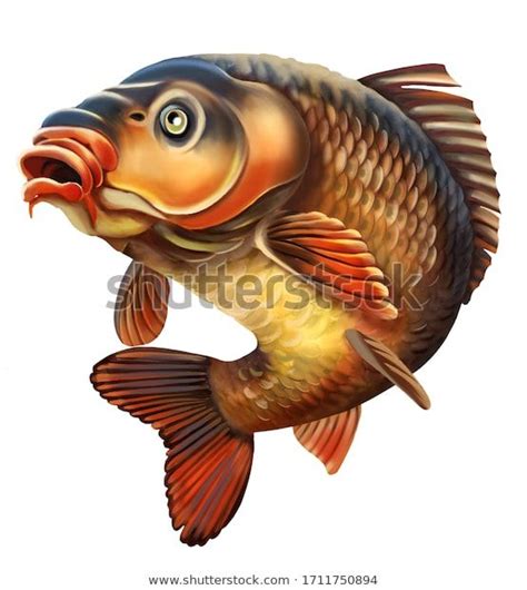 Стоковая иллюстрация «Common Carp Illustration Common Carp Emblem ...