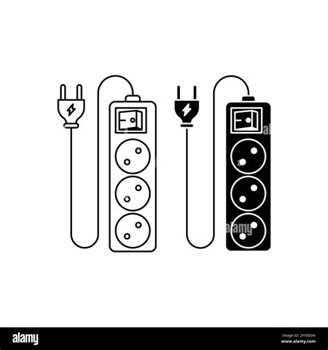 Electric Socket Vector Icon Set Cable Network Filter Symbol Stock Vector Image And Art Alamy