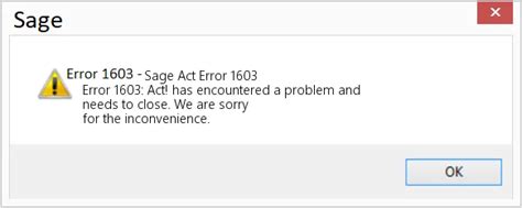 How To Fix Sage Error Code 1603 During Installation