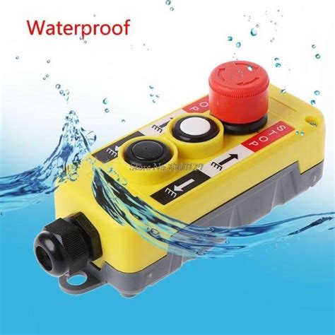 Red Emergency Stop Up Down Push Button Switch Waterproof Industrial Switch For Electric Crane