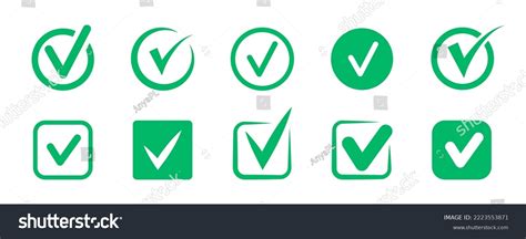 Check Mark Icon Set Profile Verification Stock Vector Royalty Free