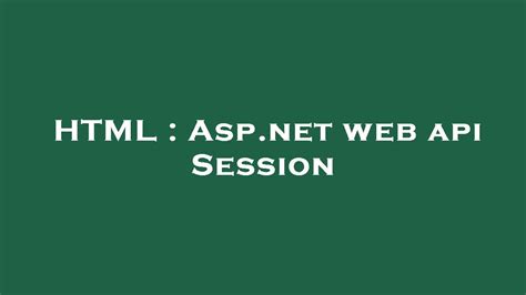 Html Web Api Session Youtube