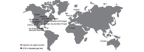 The Map Shows An Overview Of The Active CCS Projects Around The World Download Scientific