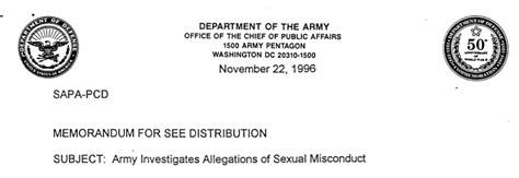 Army Investigates Allegations Of Sexual Misconduct NCO Historical Society